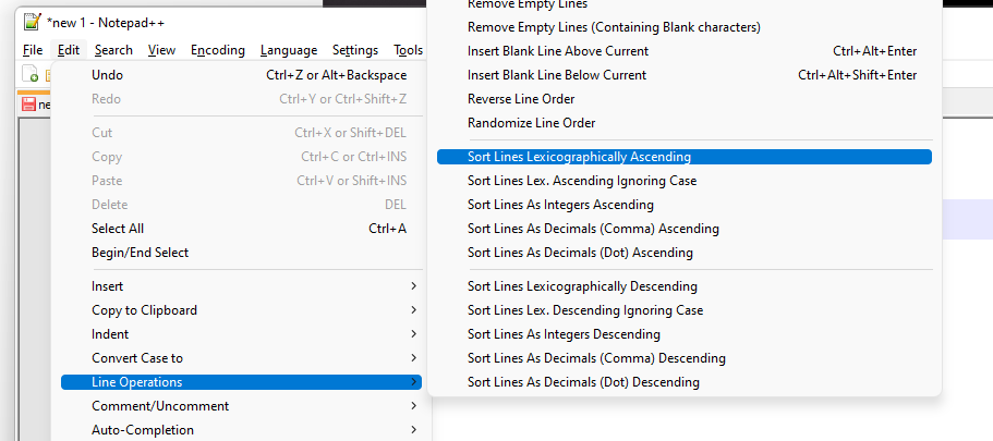 #Tools – Sorting lines and text 📝in #Notepad++ – El Bruno