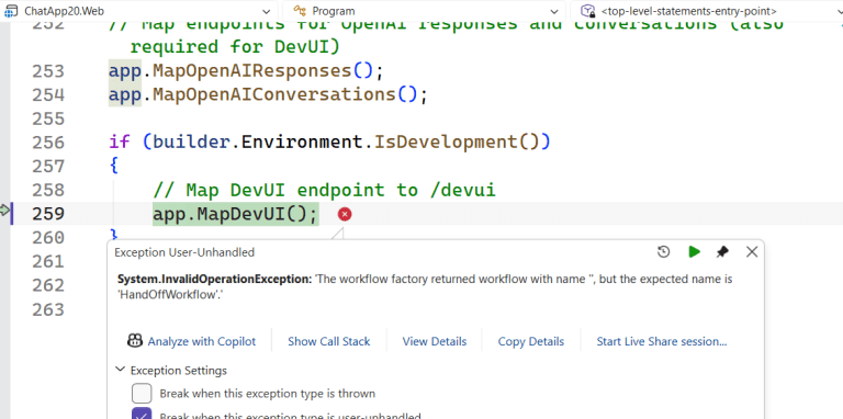Trick to fix DevUI Workflow Errors in Microsoft Agent Framework – El Bruno